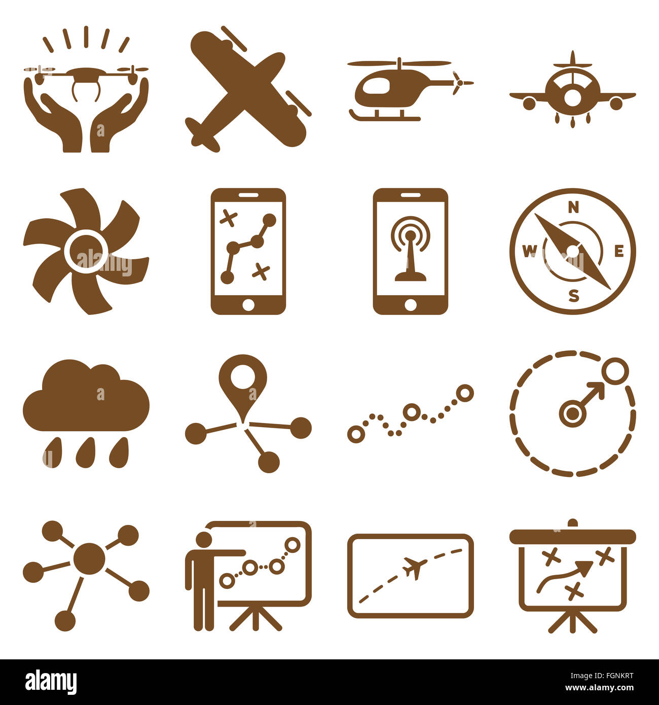 Aircraft navigation icon set Stock Photo - Alamy
