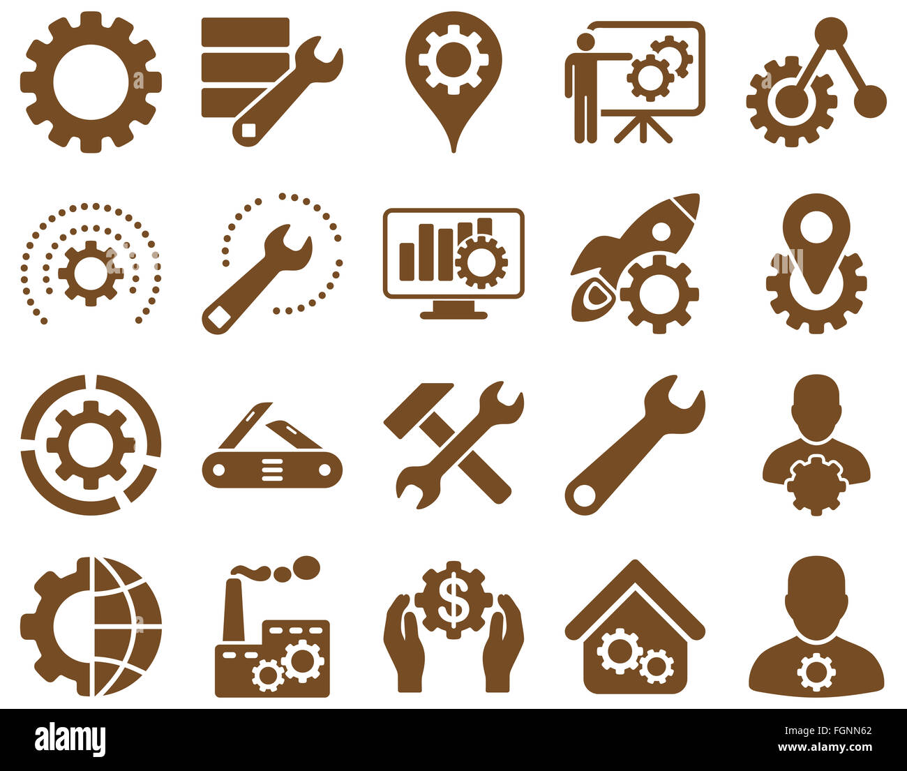 Settings and Tools Icons Stock Photo - Alamy