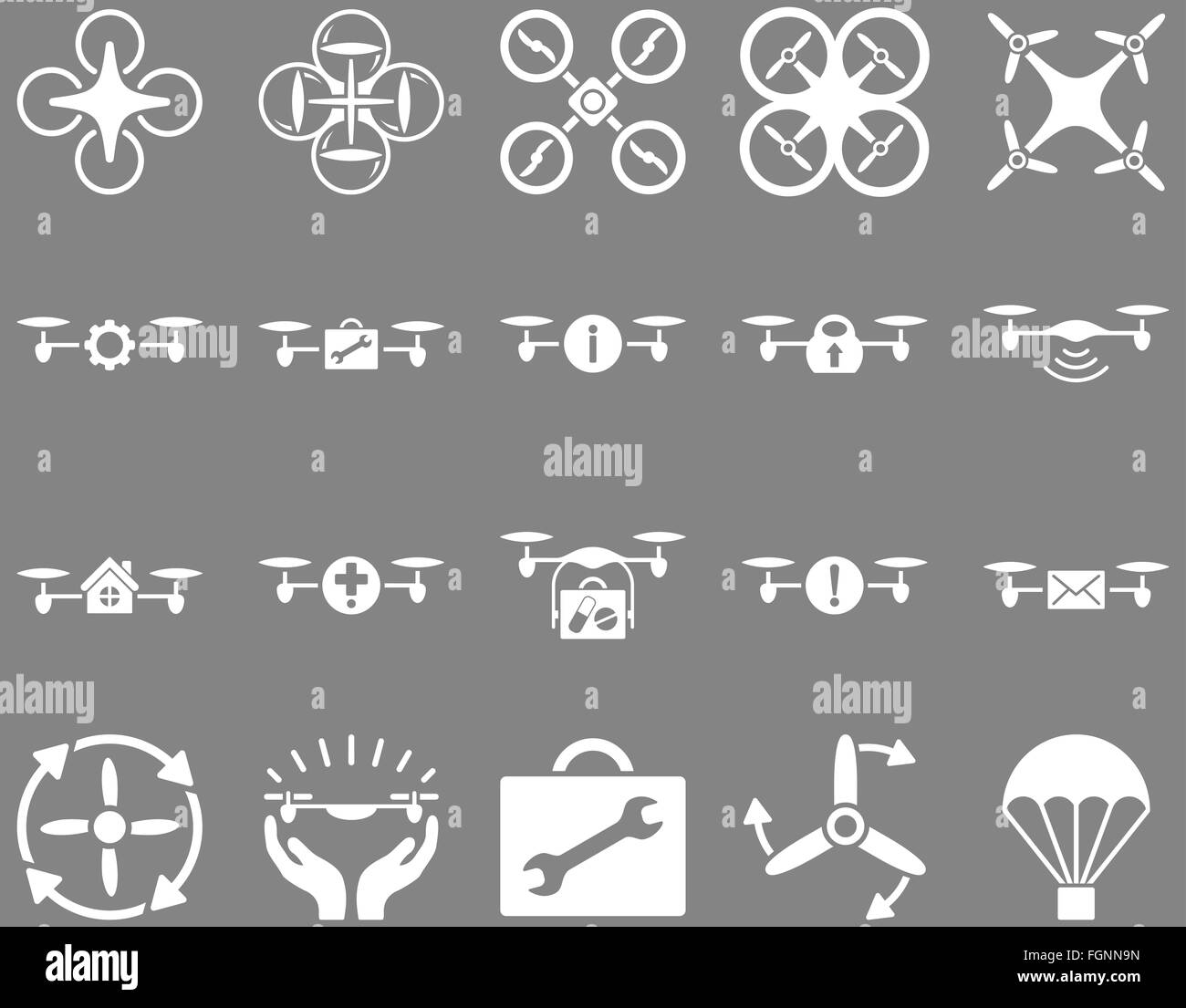Air drone and quadcopter tool icons Stock Photo - Alamy