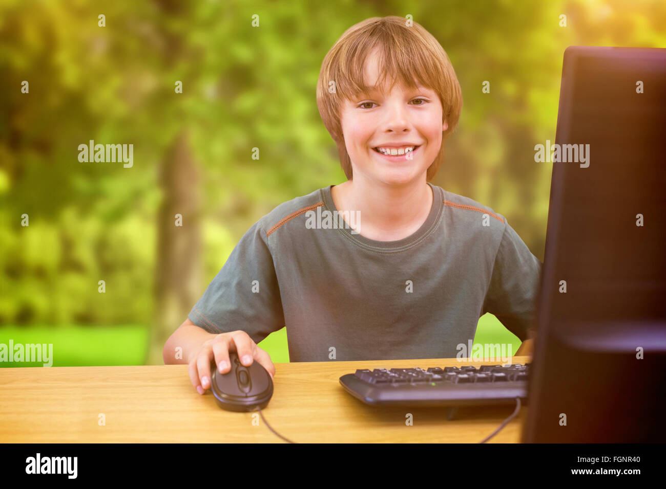Boy looking at leaves on plant hi-res stock photography and images - Alamy