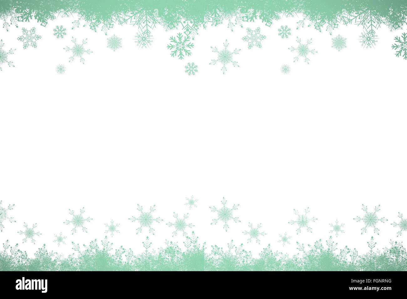 Snow flake frame in green Stock Photo - Alamy