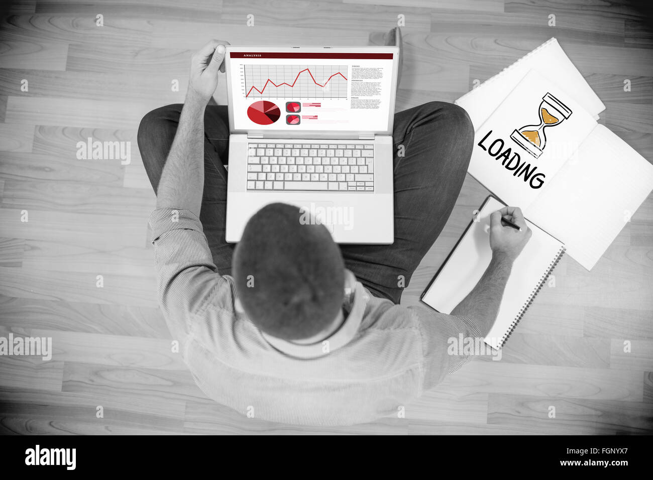 Composite image of loading doodle Stock Photo - Alamy
