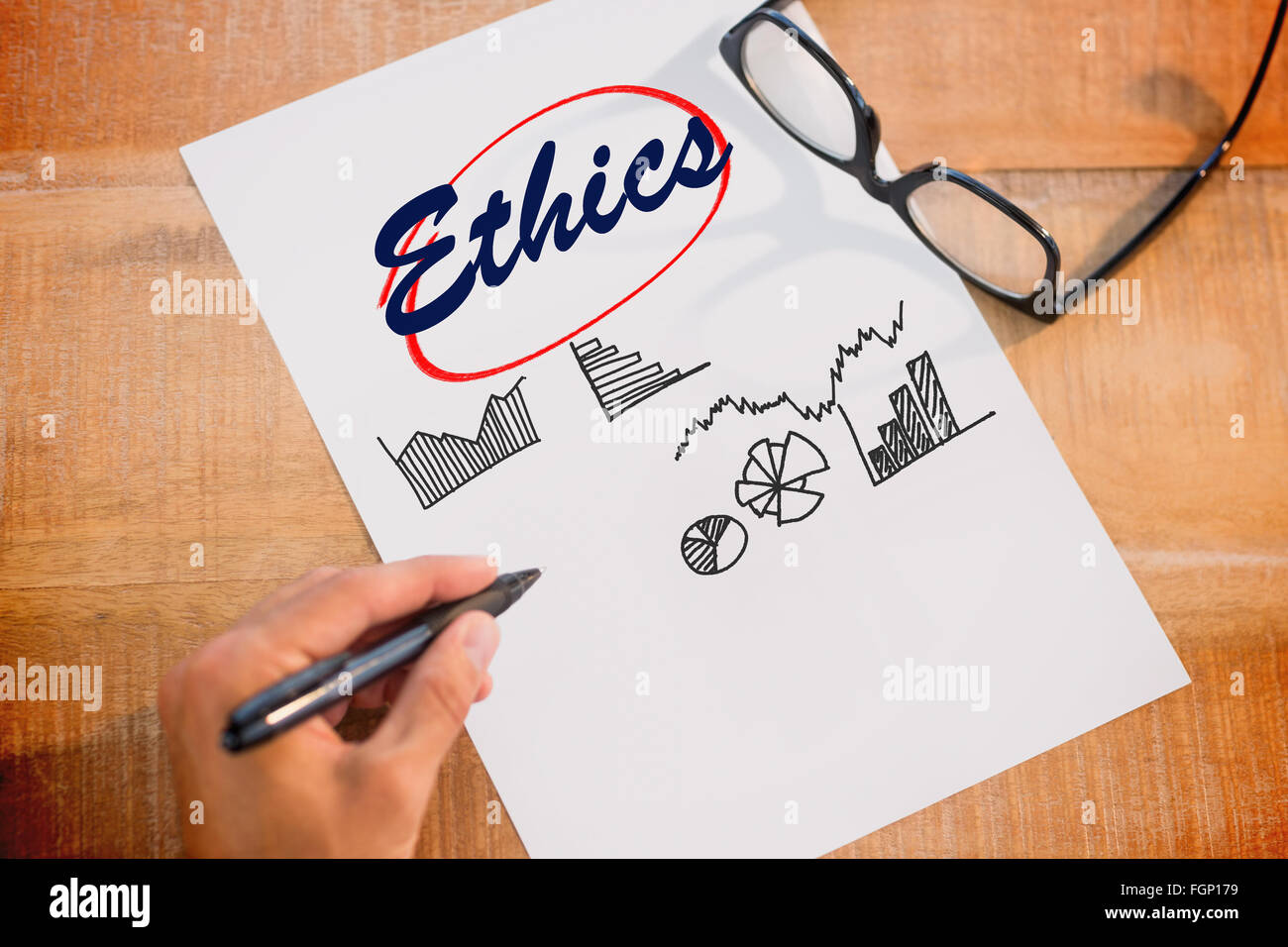 Ethics against business graphs Stock Photo - Alamy
