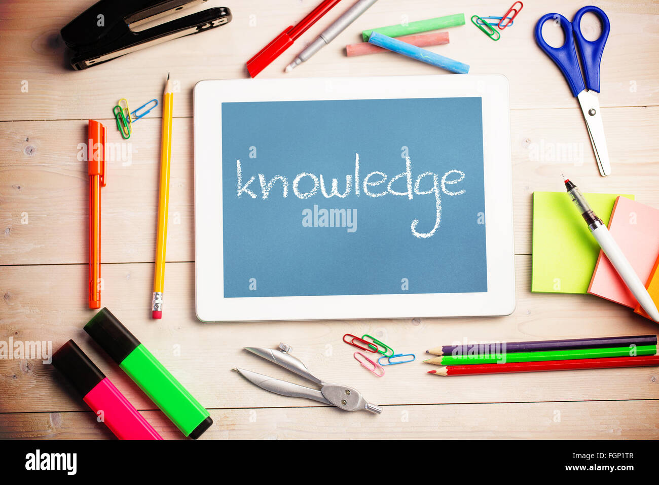 Knowledge against blue Stock Photo - Alamy