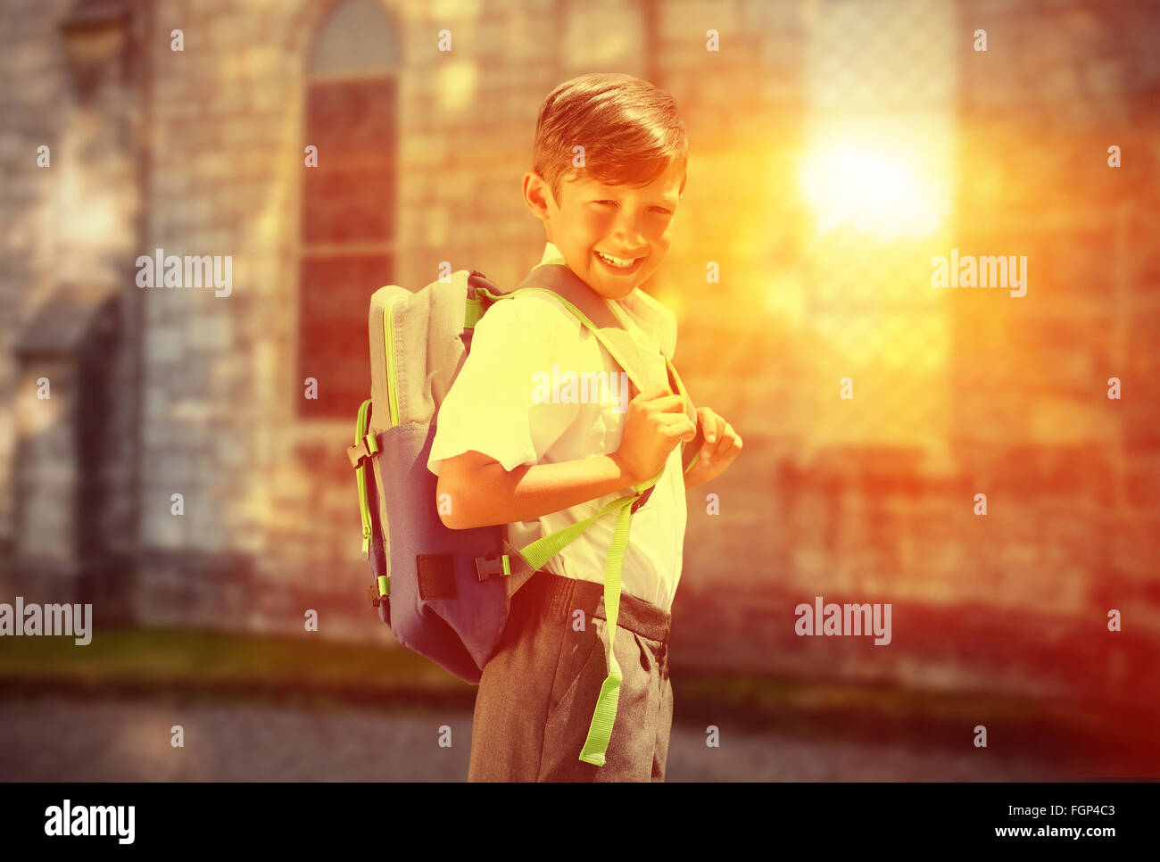 School uniform boy walking hi-res stock photography and images - Alamy