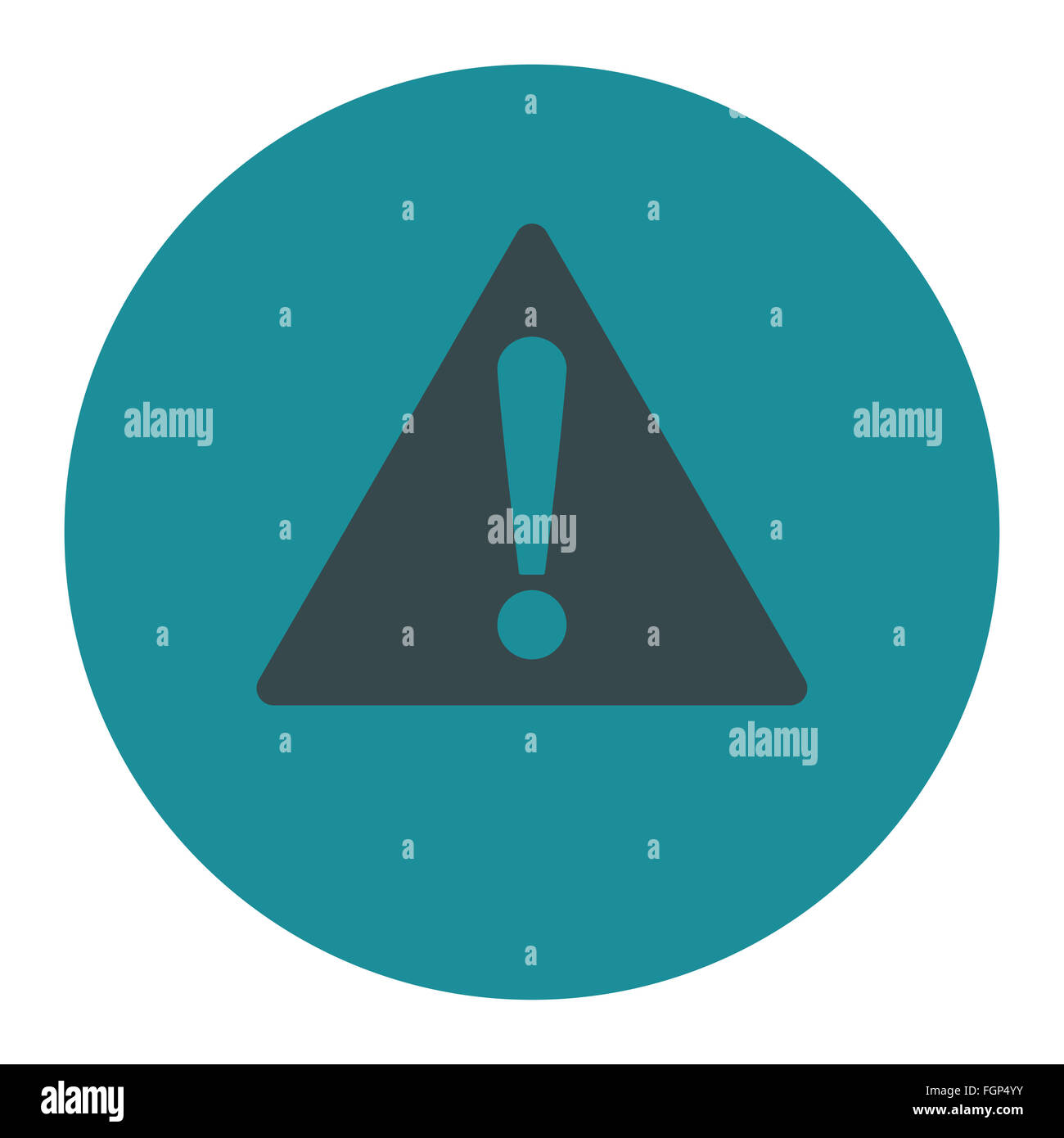 Warning flat soft blue colors round button Stock Photo - Alamy