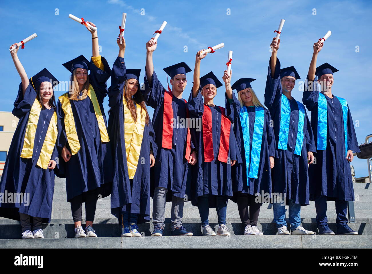 young graduates students group Stock Photo - Alamy