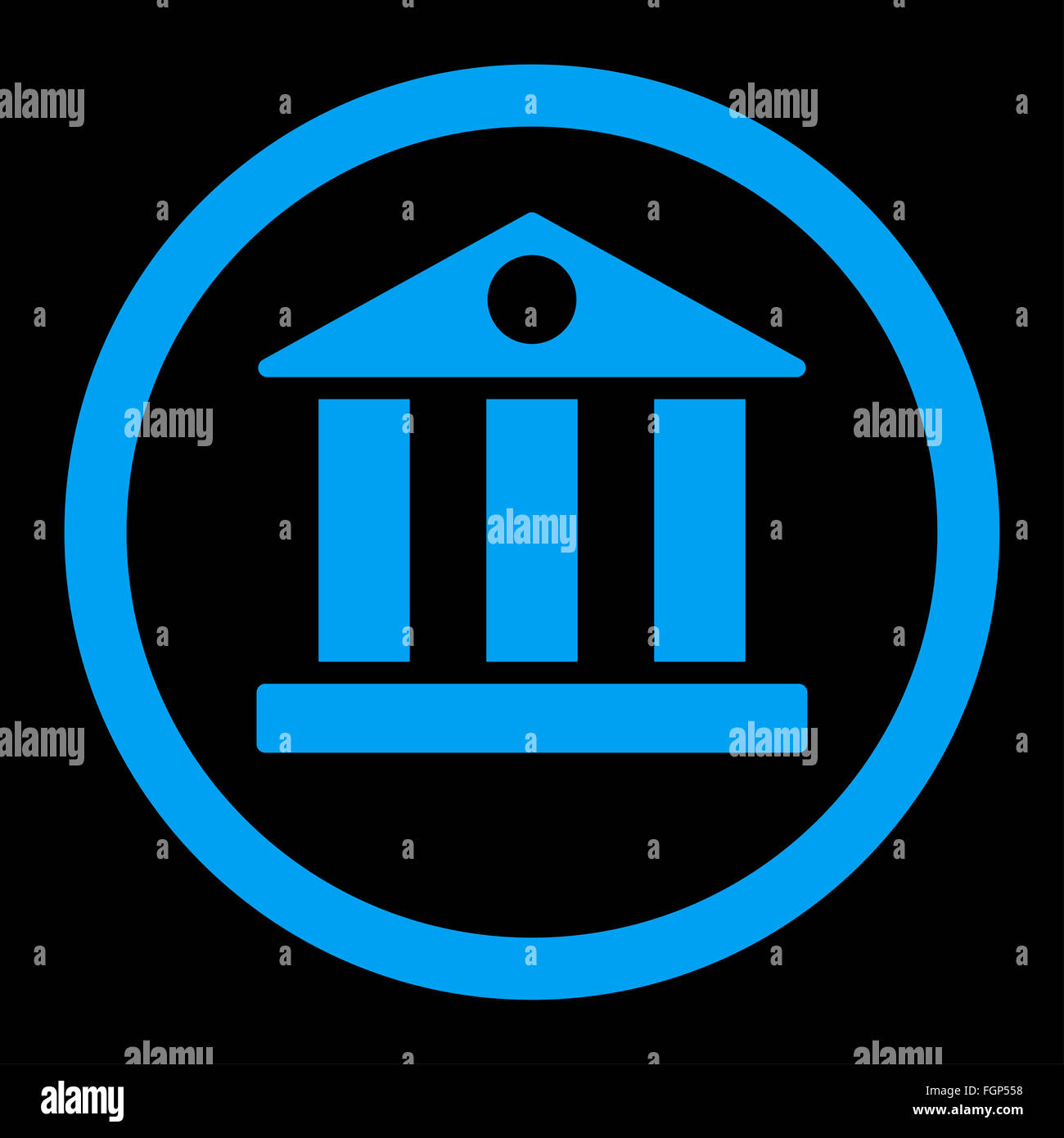 Bank flat blue color rounded vector icon Stock Photo - Alamy