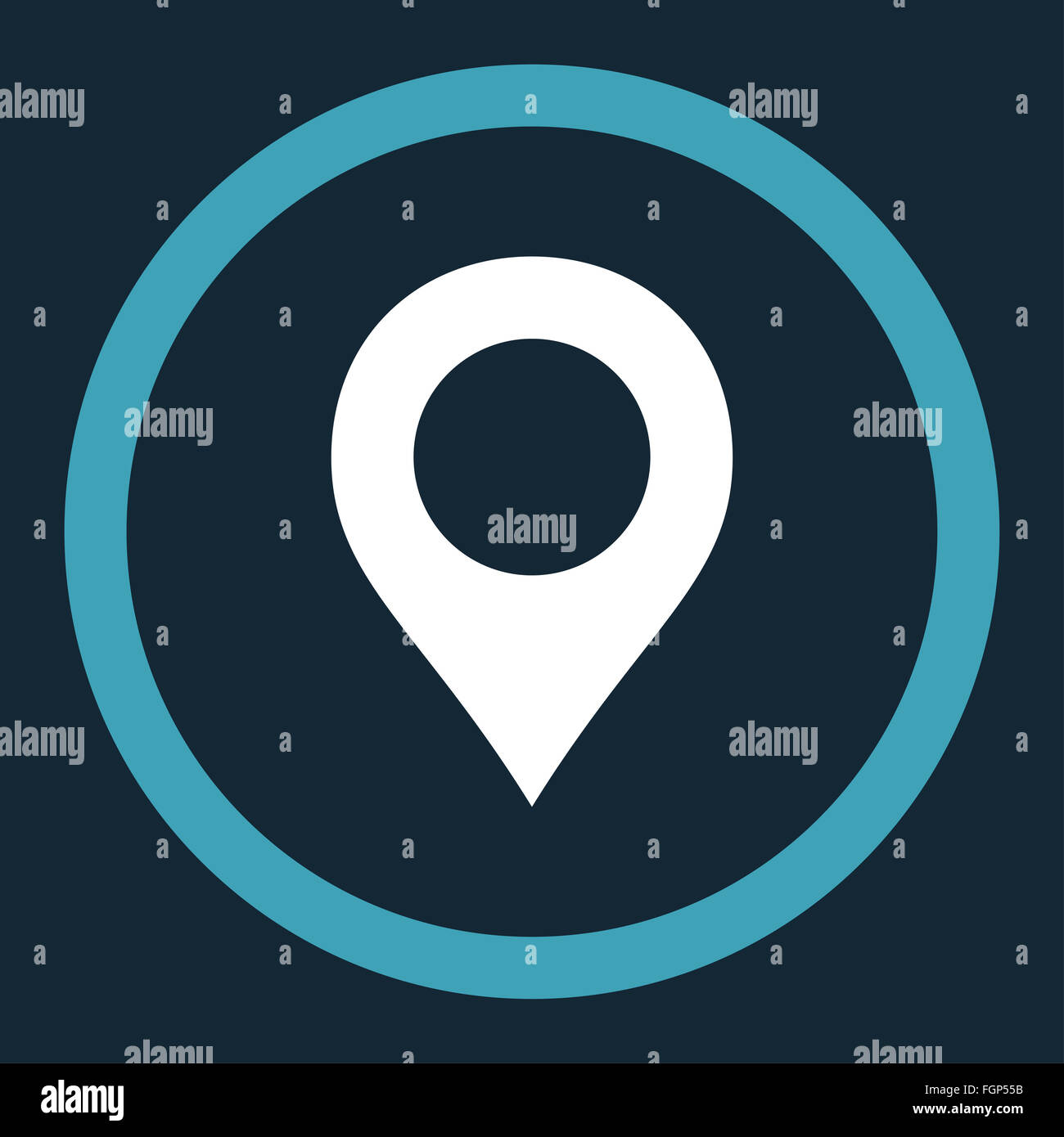 Map Marker flat blue and white colors rounded vector icon Stock Photo ...