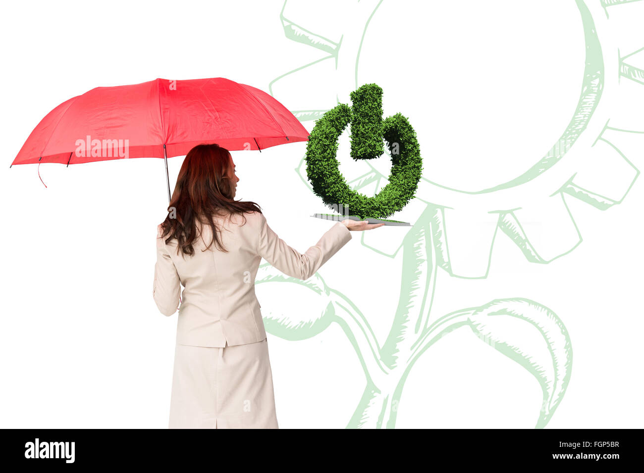 Umbrella on green leaves Cut Out Stock Images & Pictures - Alamy