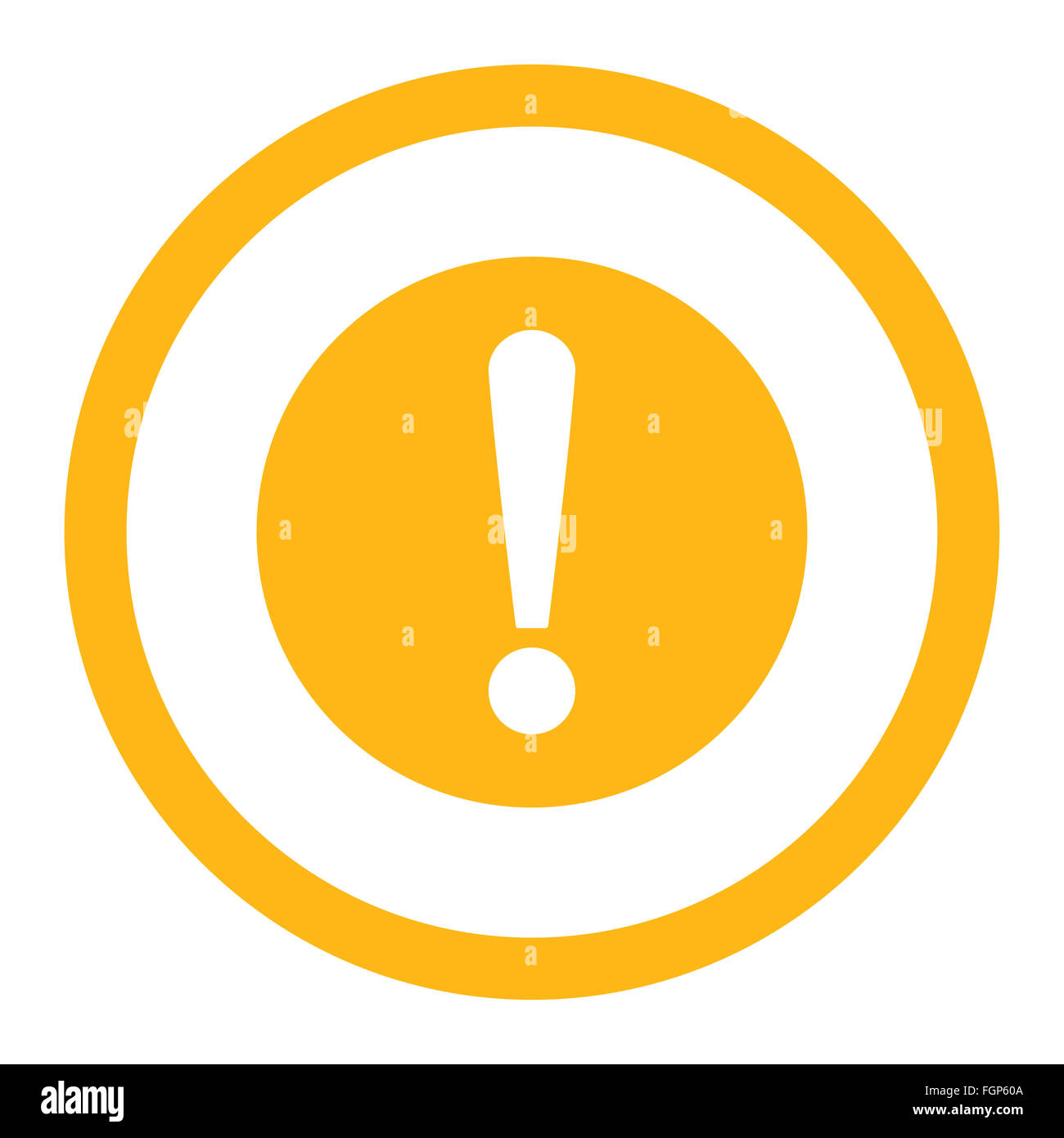Problem flat yellow color rounded raster icon Stock Photo - Alamy