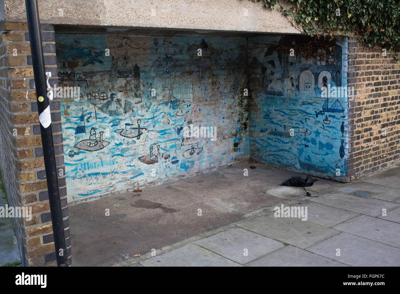 Graffiti inside a bus shelter Stock Photo - Alamy