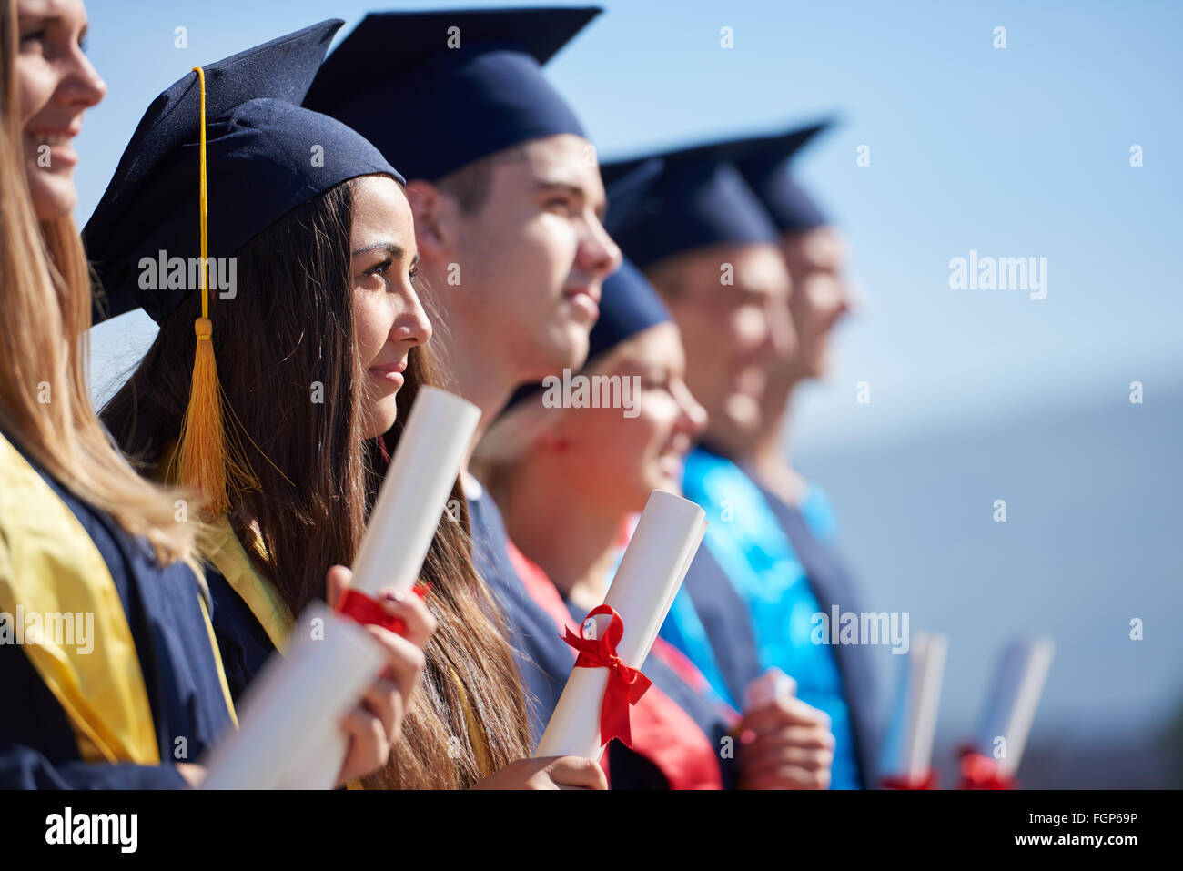 young graduates students group Stock Photo - Alamy