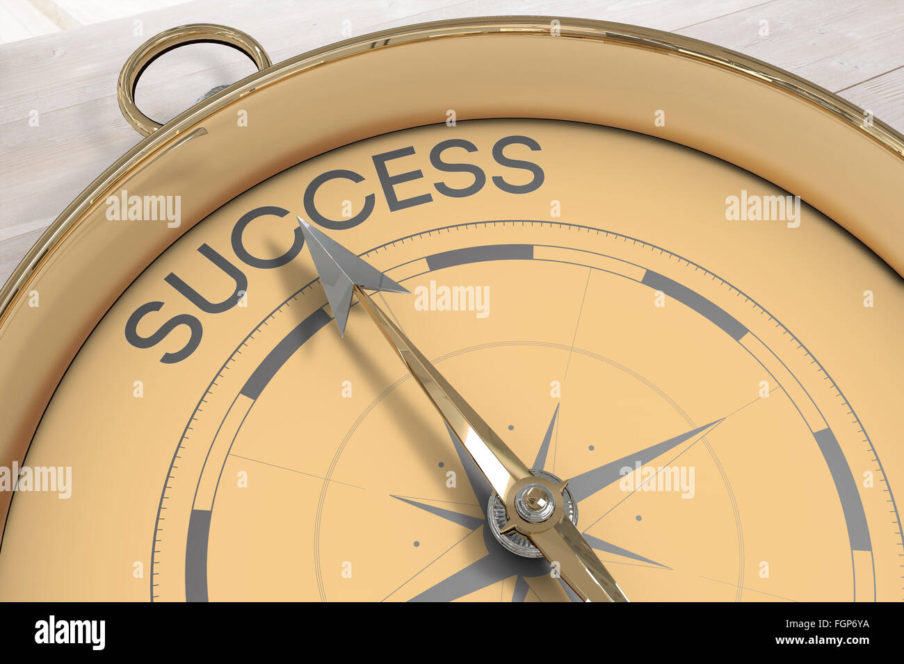 Composite image of compass pointing to success Stock Photo - Alamy