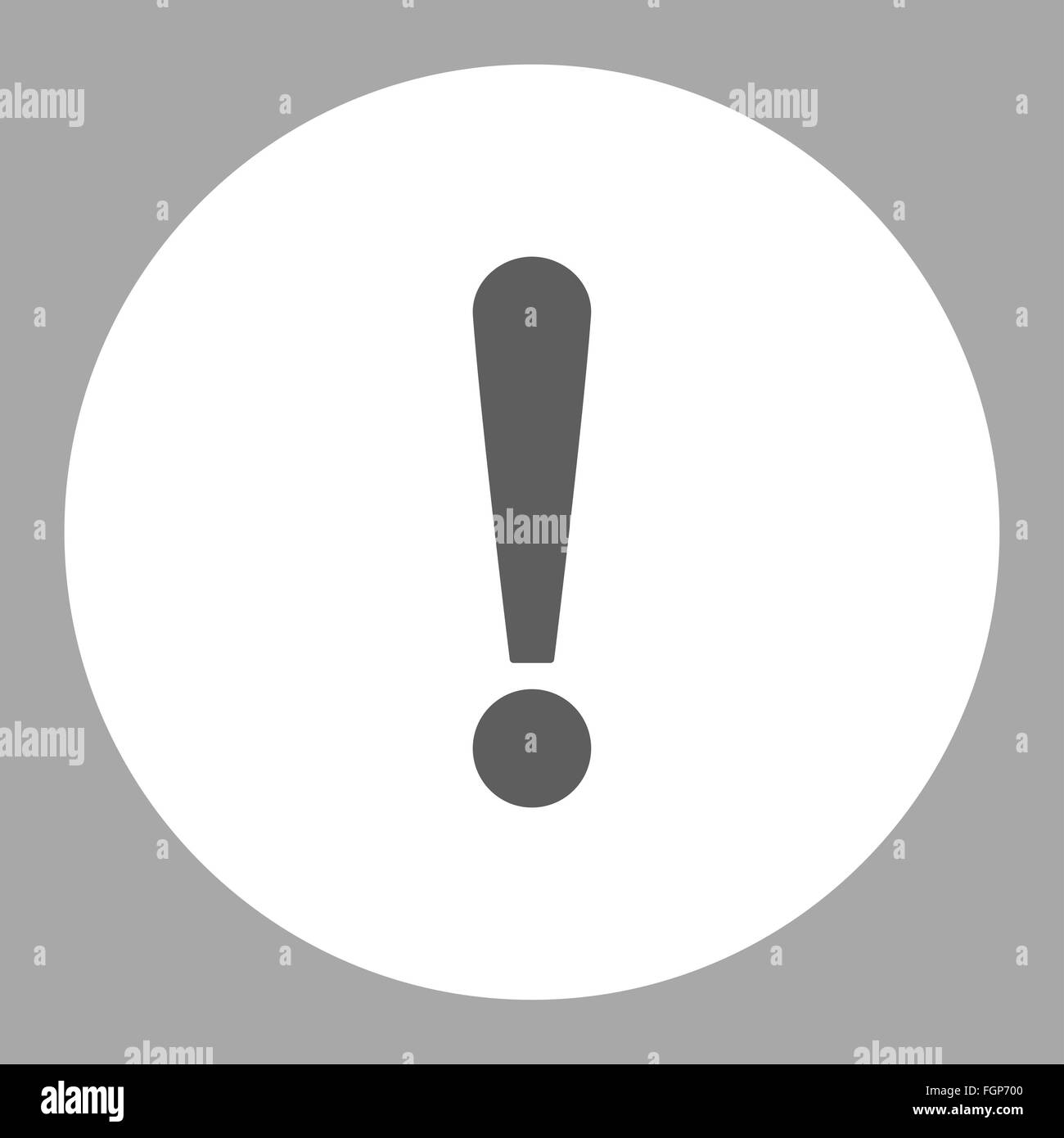Exclamation Sign flat dark gray and white colors round button Stock ...