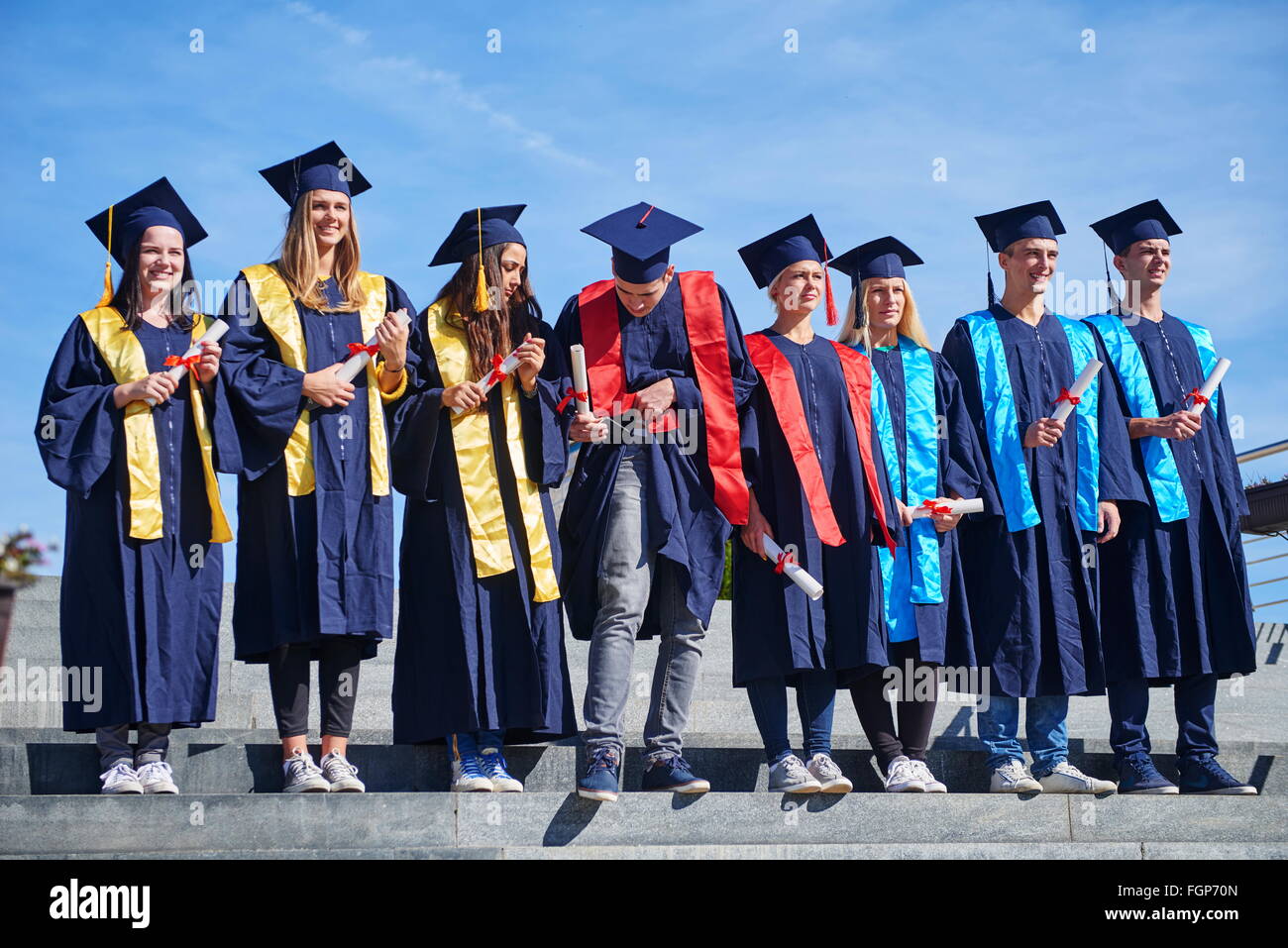 young graduates students group Stock Photo - Alamy