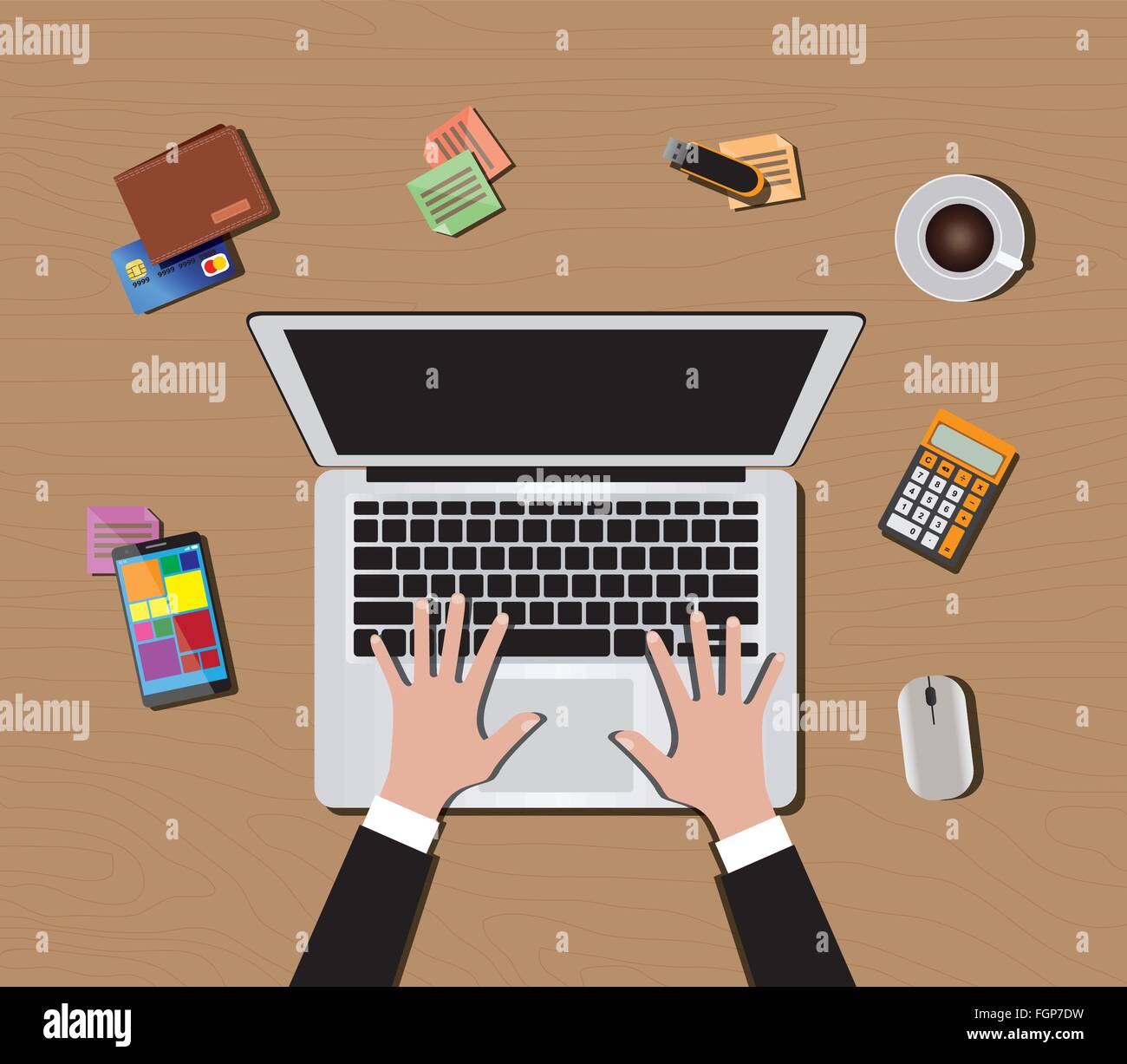 View coffee laptop smartphone Stock Vector Images - Alamy