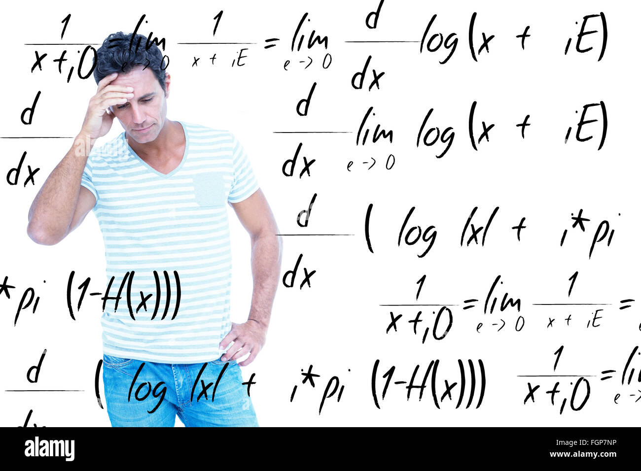 Composite image of concentrating man Stock Photo - Alamy