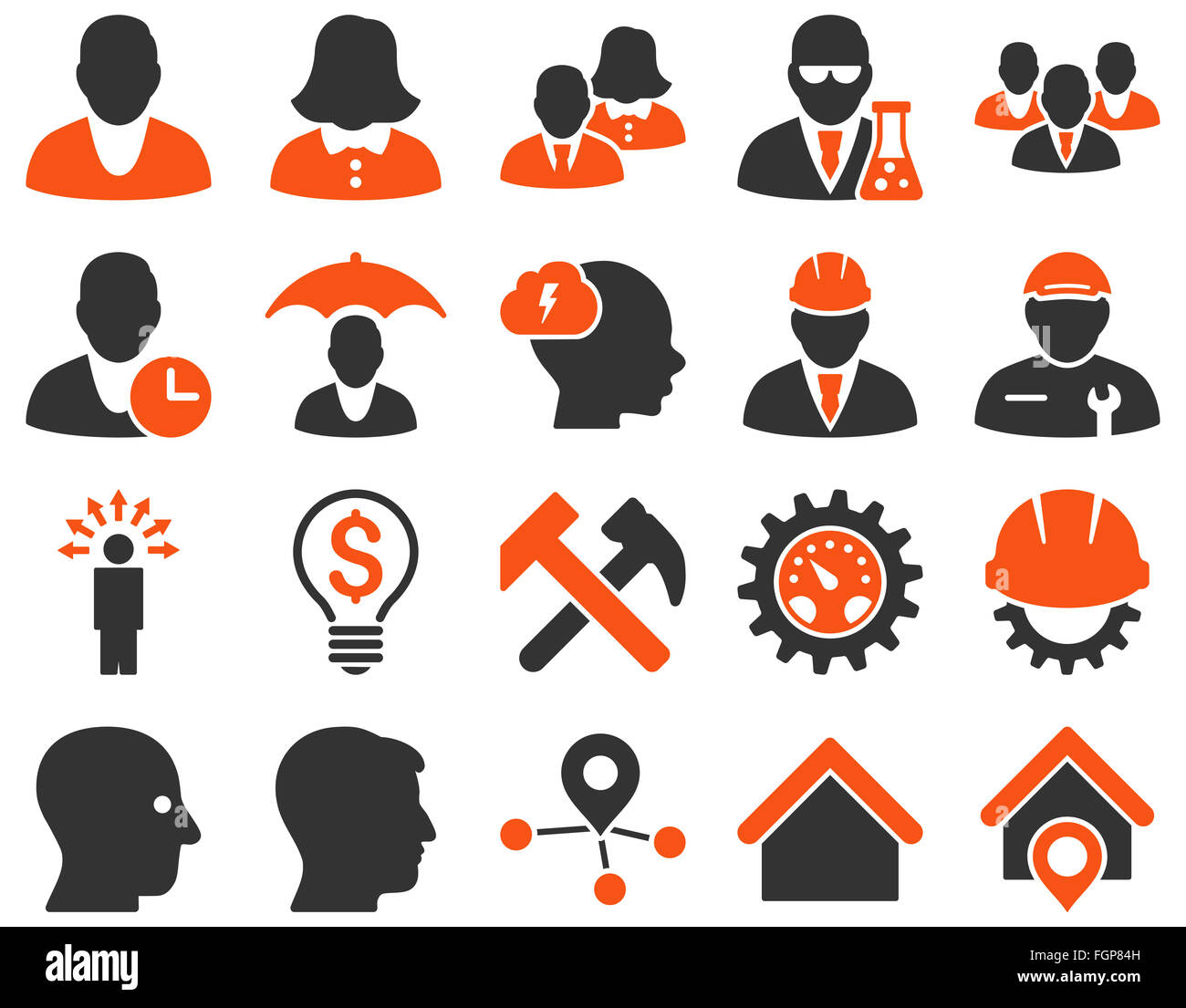 Client and business icon set Stock Photo - Alamy