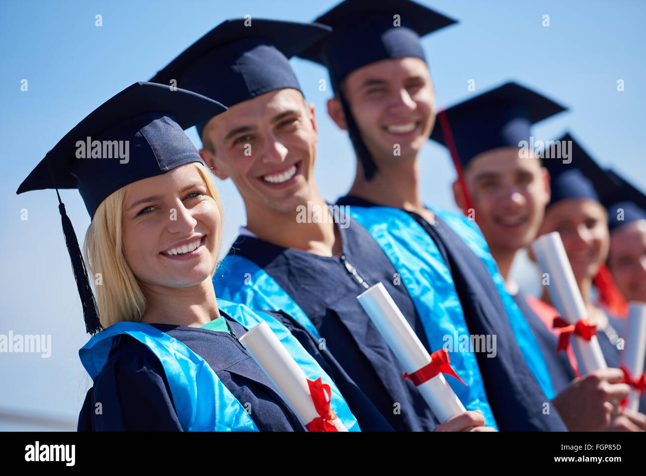 young graduates students group Stock Photo - Alamy