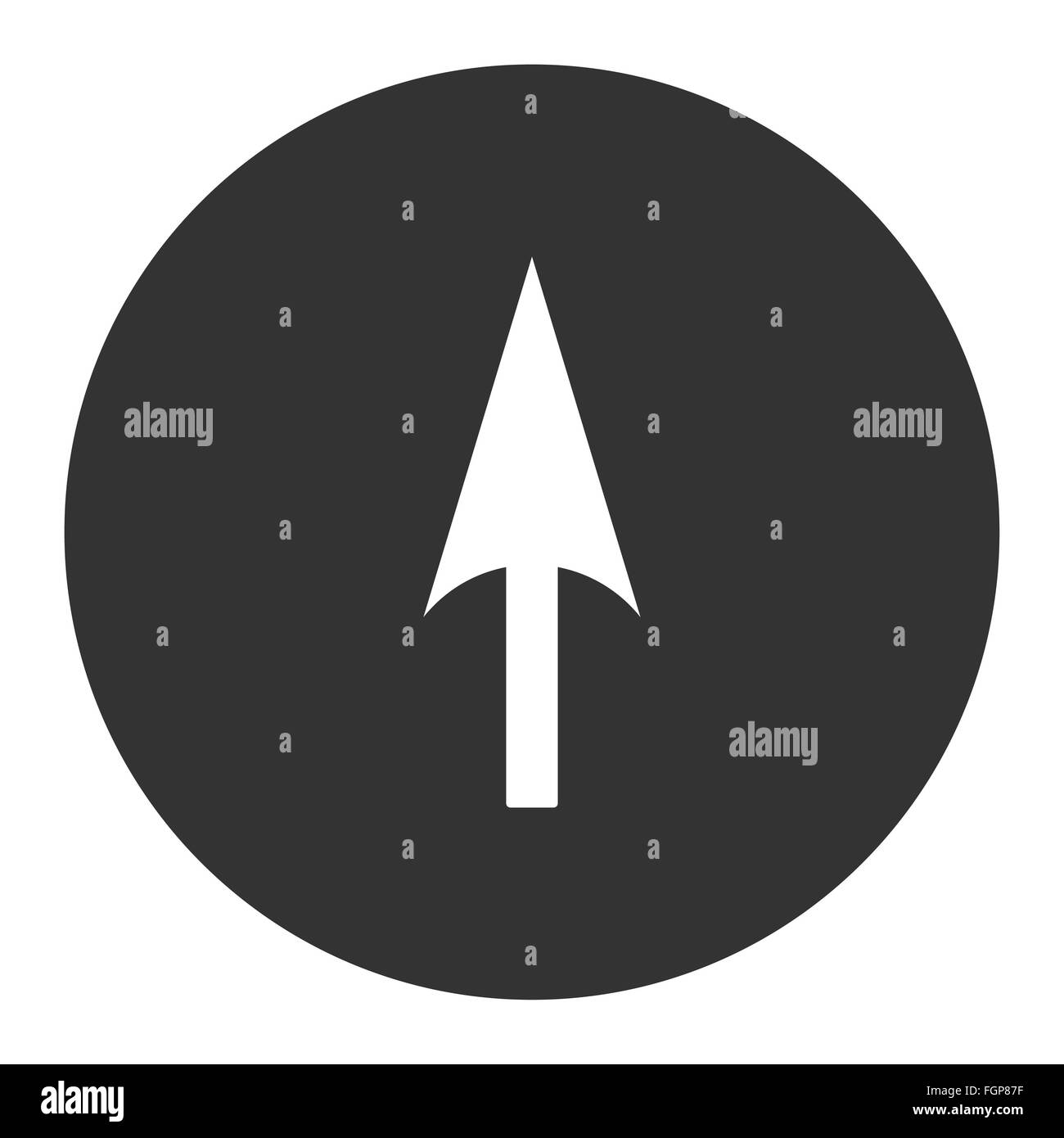 Arrow Axis Y flat white and gray colors round button Stock Photo - Alamy