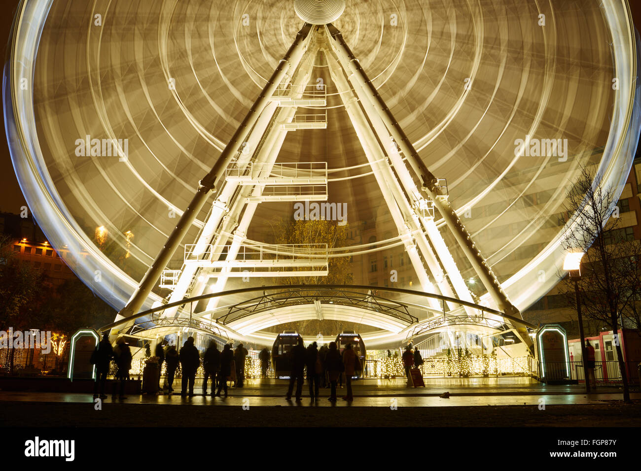 Long exposure of the Giant Wheel in Budapest Stock Photo - Alamy