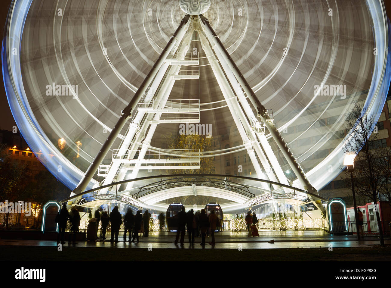 Long exposure of the Giant Wheel in Budapest Stock Photo - Alamy