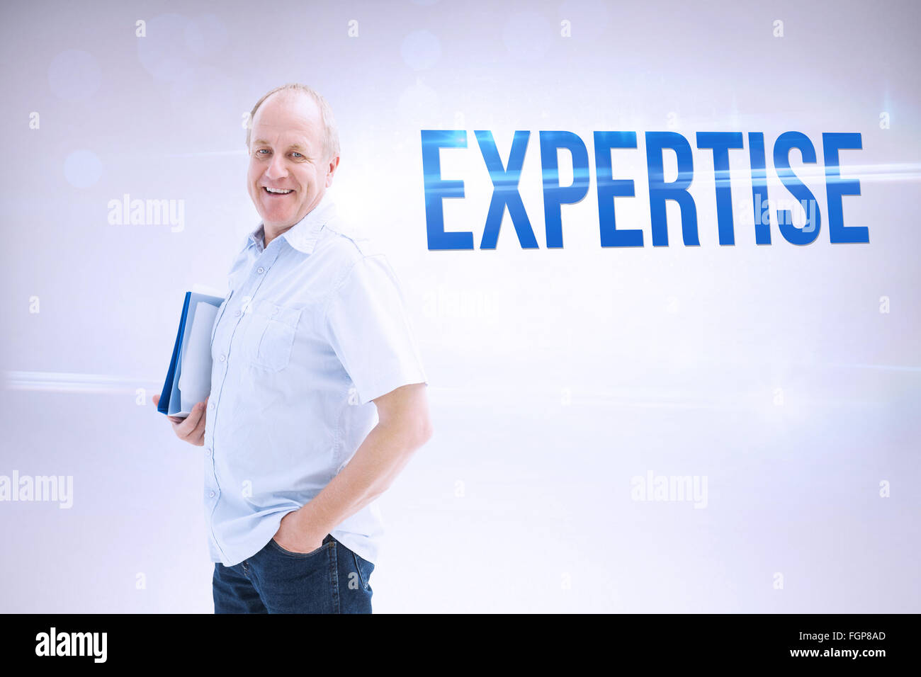 Expertise against grey background Stock Photo - Alamy