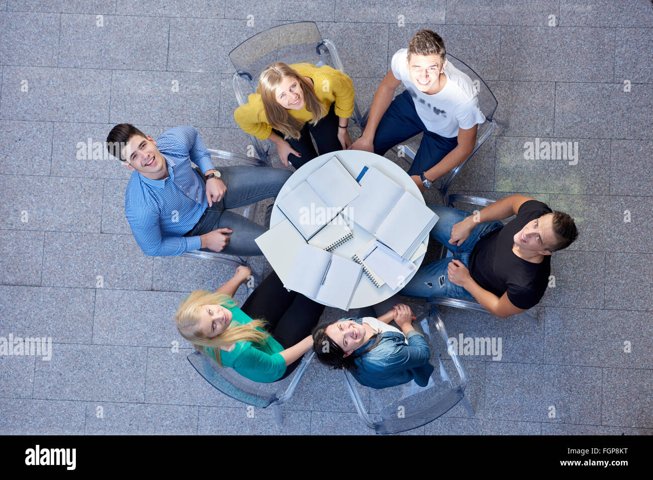group of students top view Stock Photo - Alamy