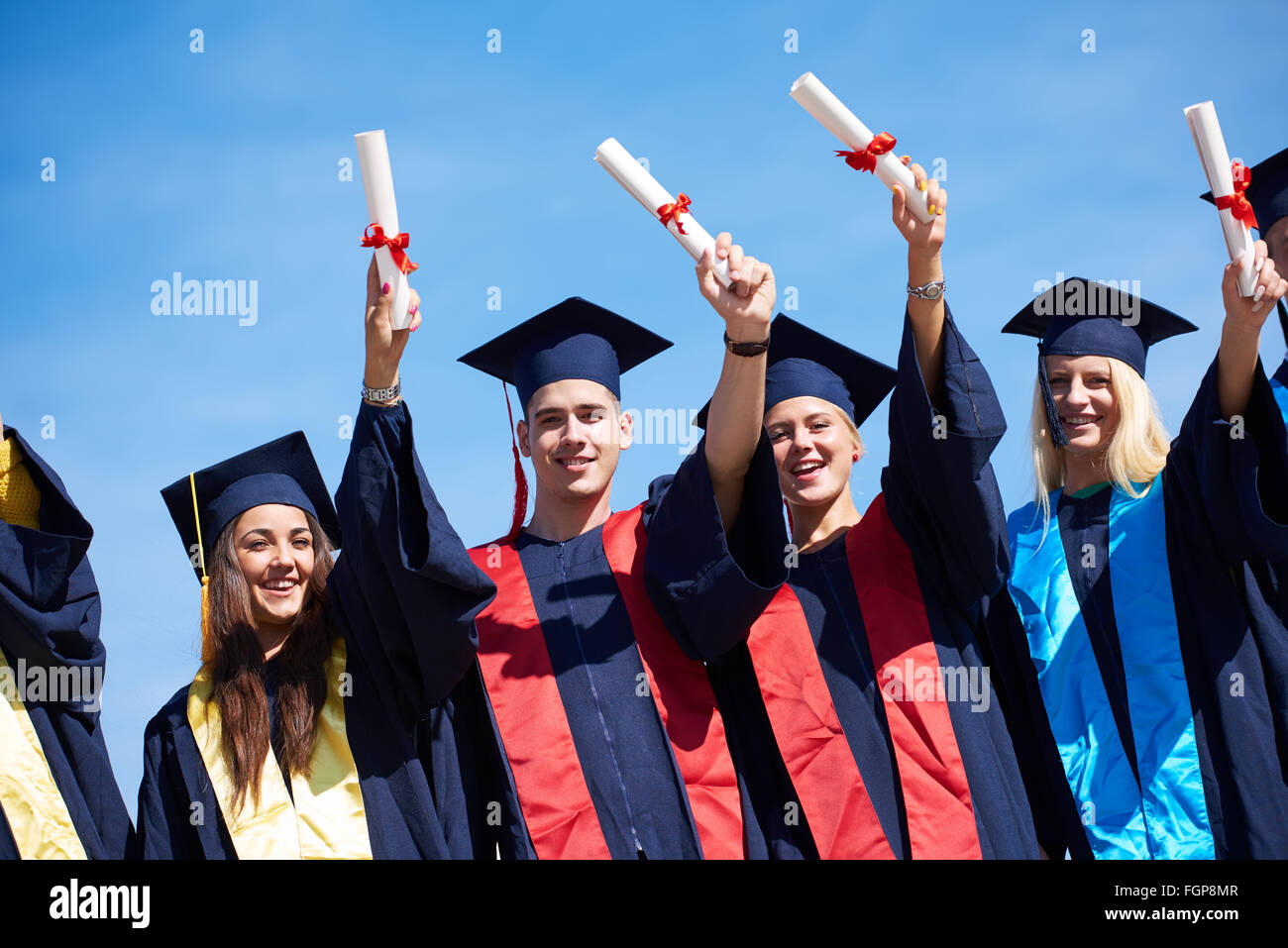 young graduates students group Stock Photo - Alamy