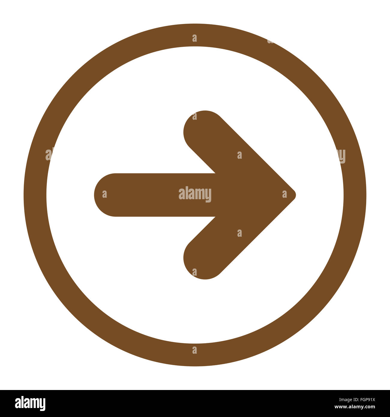Arrow Right flat brown color rounded vector icon Stock Photo - Alamy