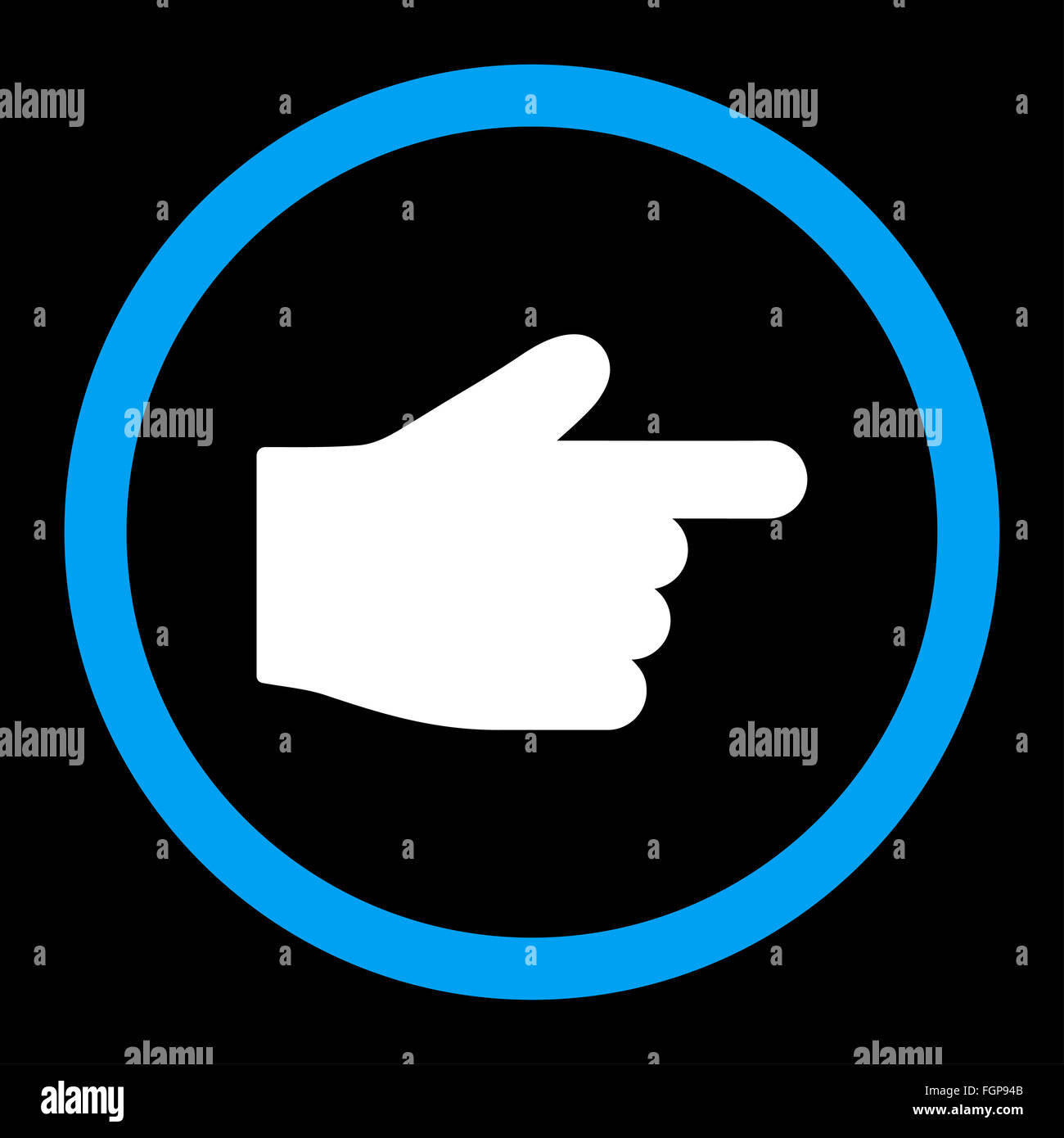 Index Finger flat blue and white colors rounded raster icon Stock Photo ...