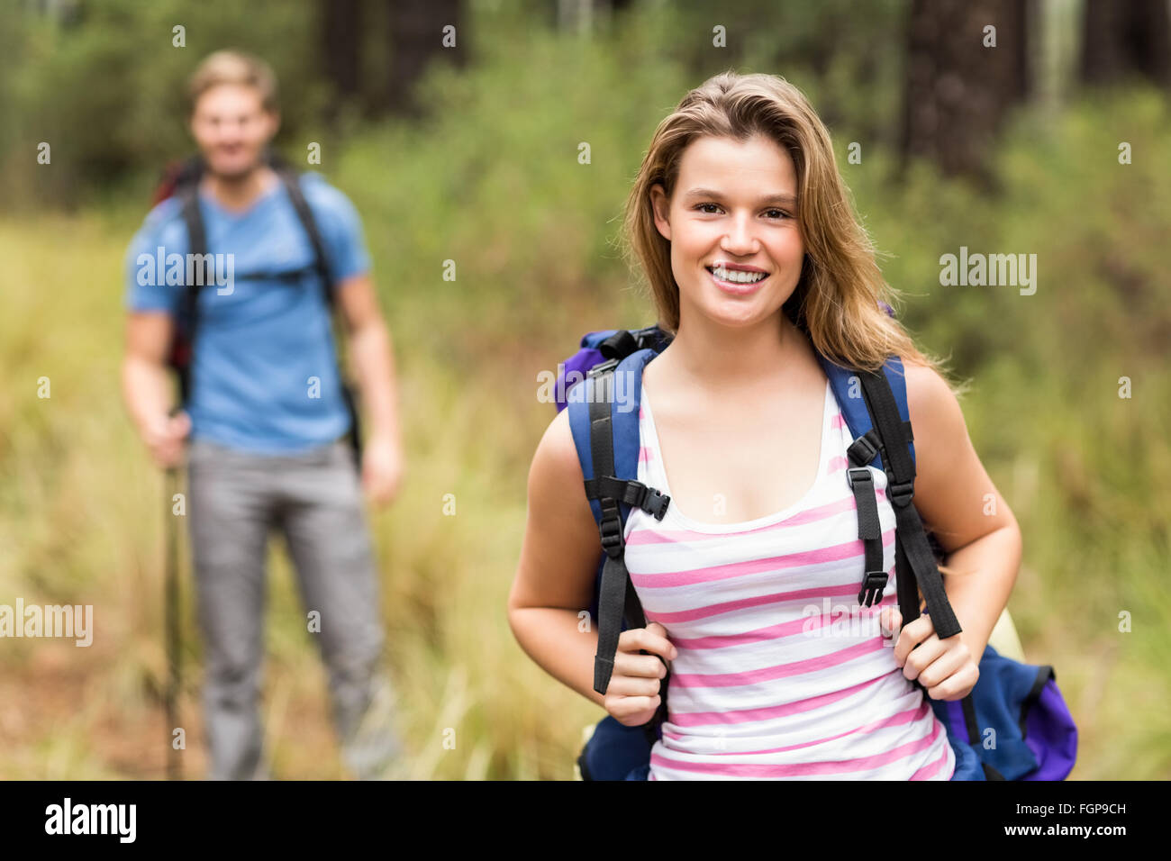 Portrait of a pretty hiker Stock Photo - Alamy