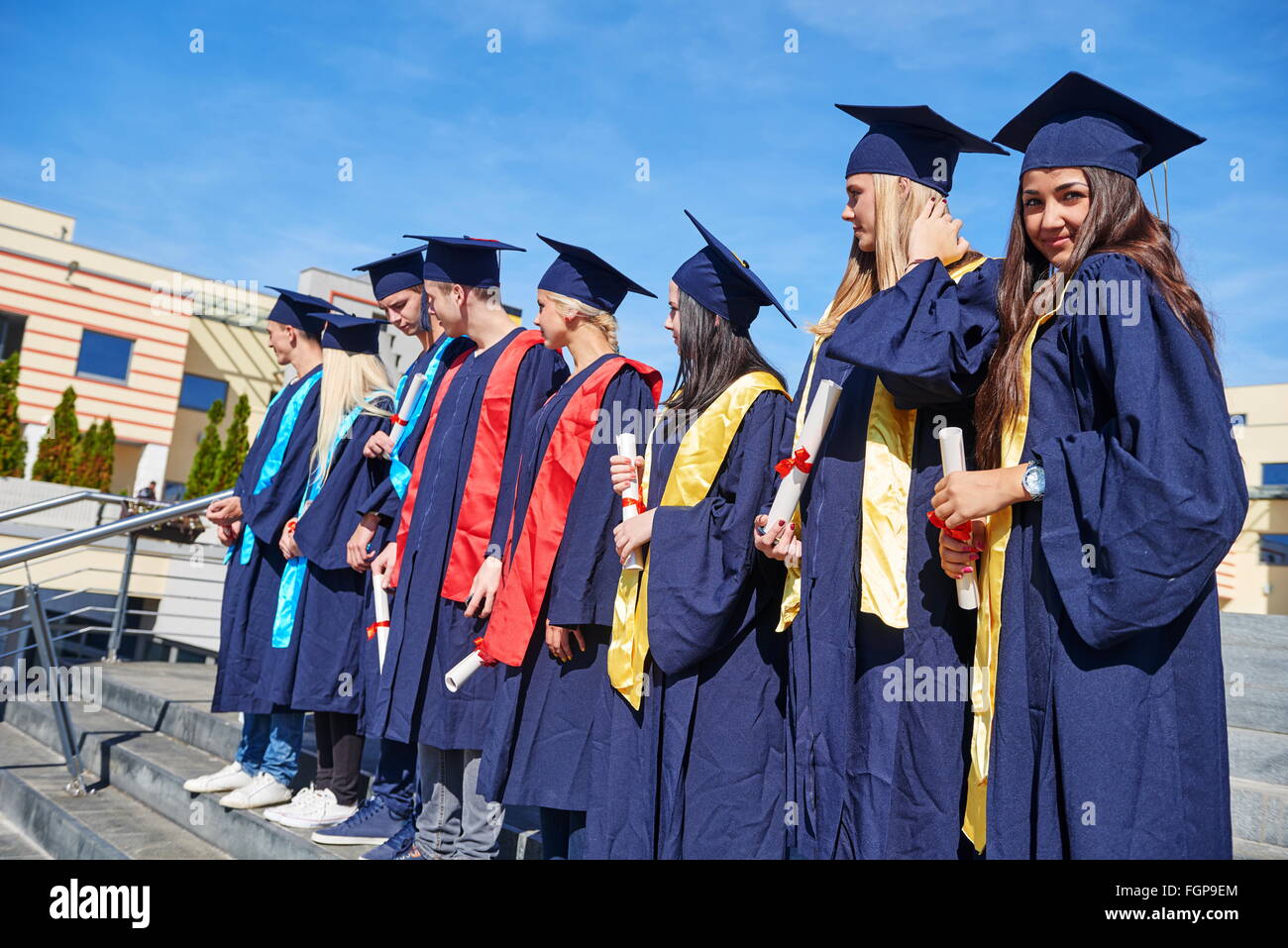 young graduates students group Stock Photo - Alamy