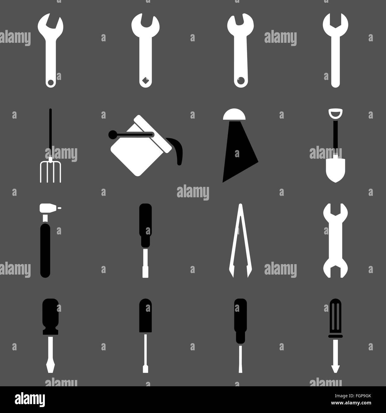 Instruments and tools icon set Stock Photo - Alamy