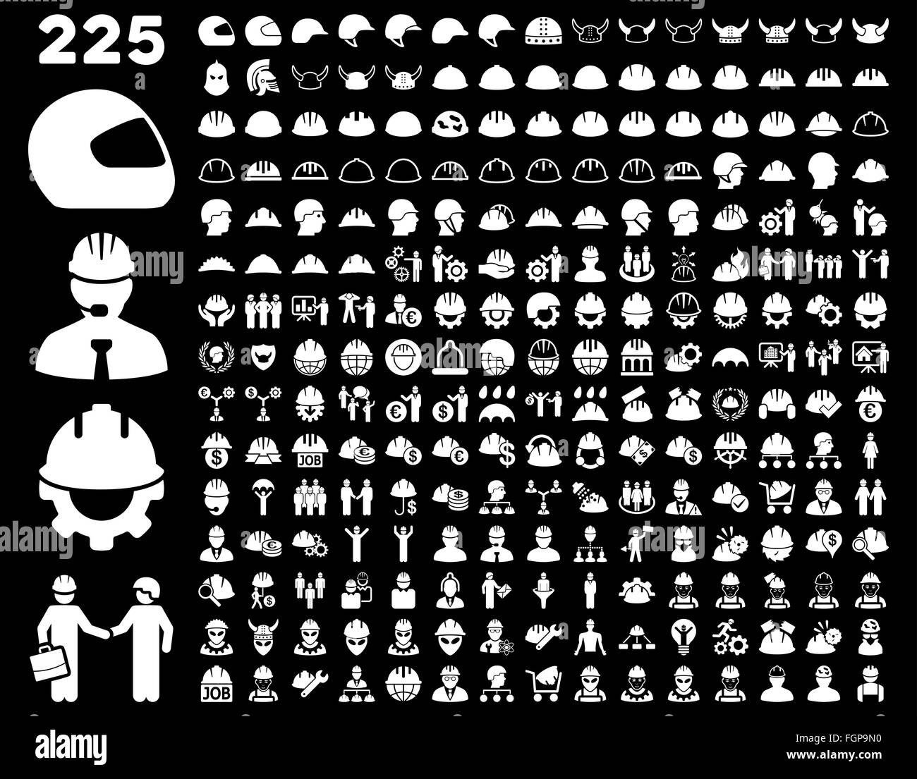 Work Safety and Helmet Icon Set Stock Photo - Alamy