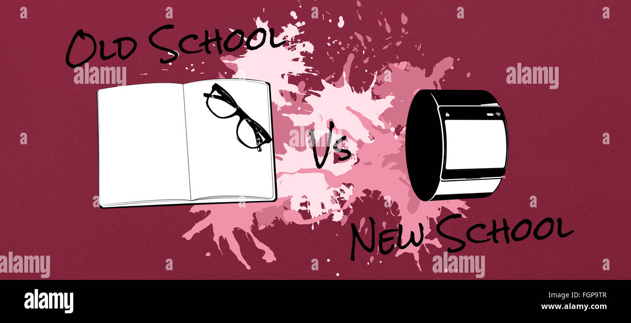 Composite image of old school vs new school Stock Photo - Alamy
