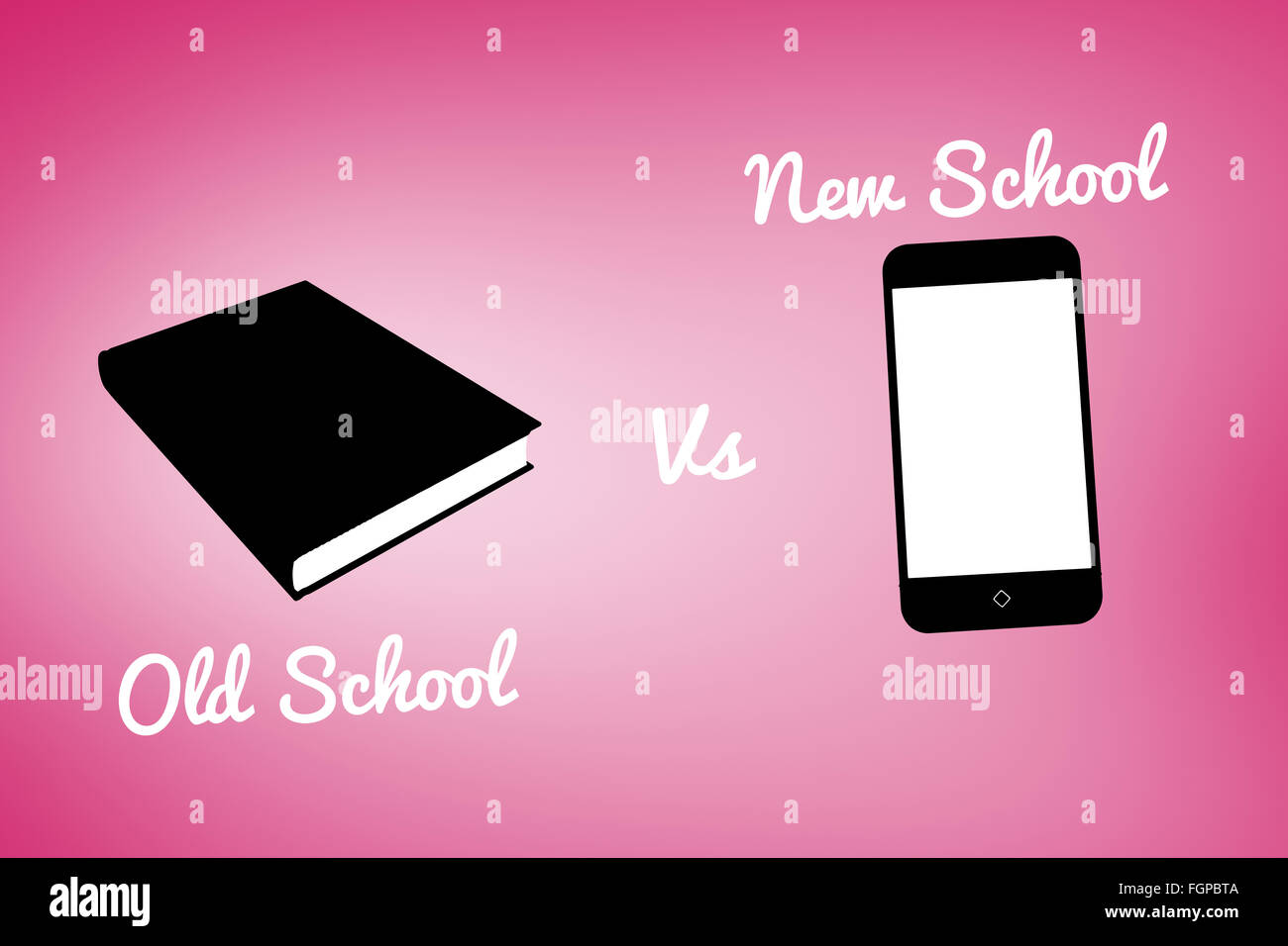 Composite image of old school vs new school Stock Photo - Alamy
