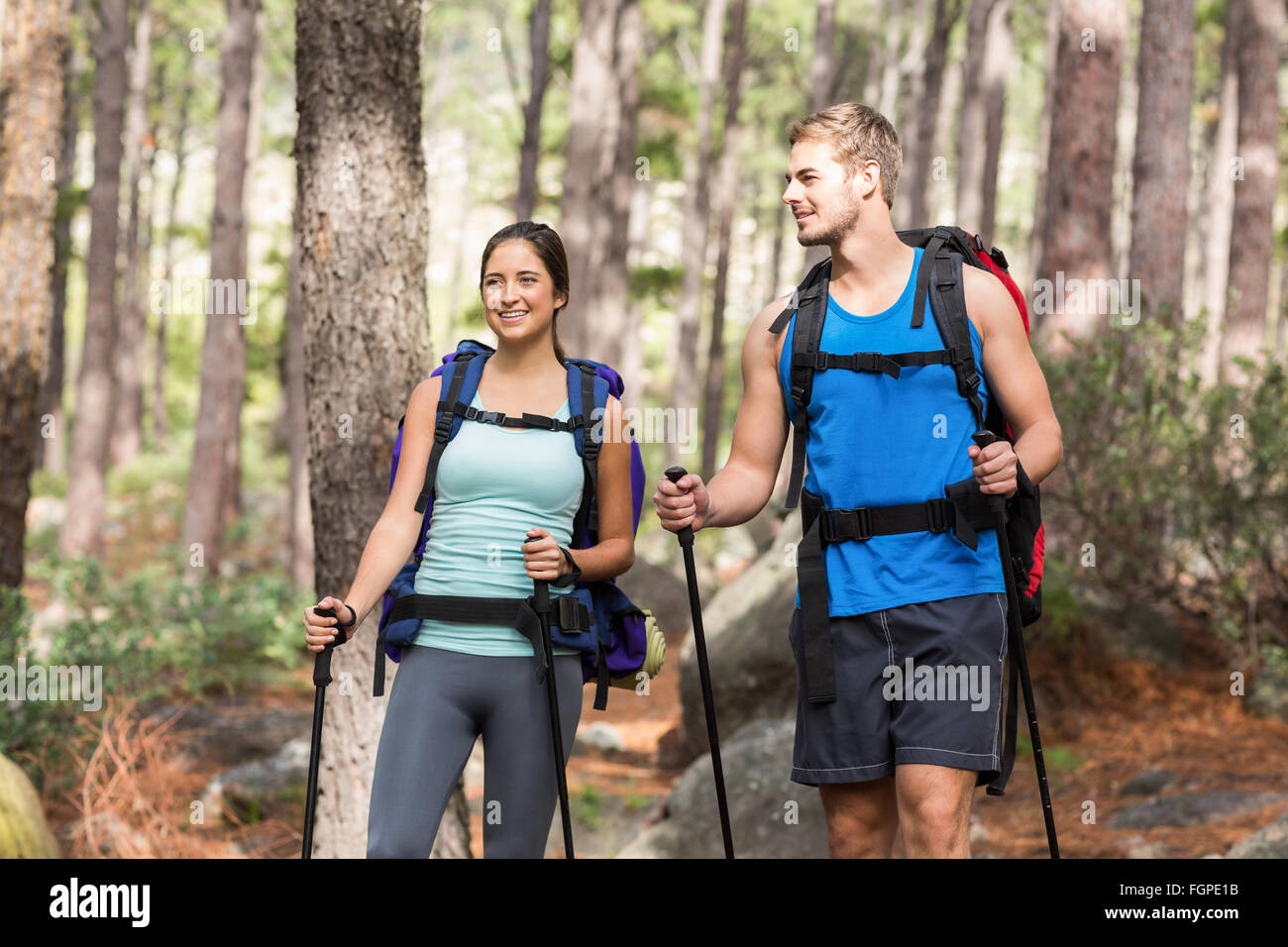 Happy joggers standing Stock Photo - Alamy