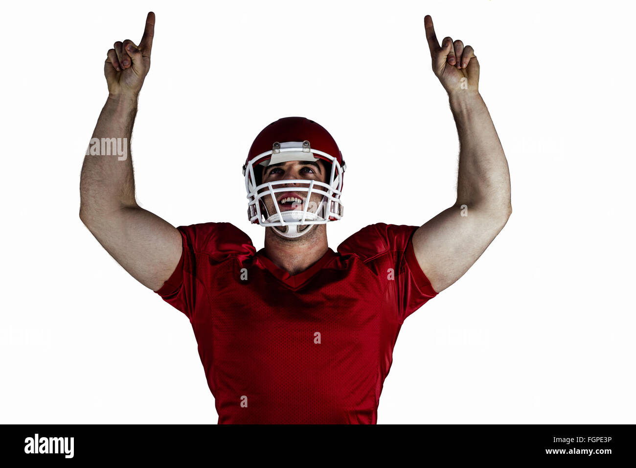 American football player cheering Stock Photo - Alamy