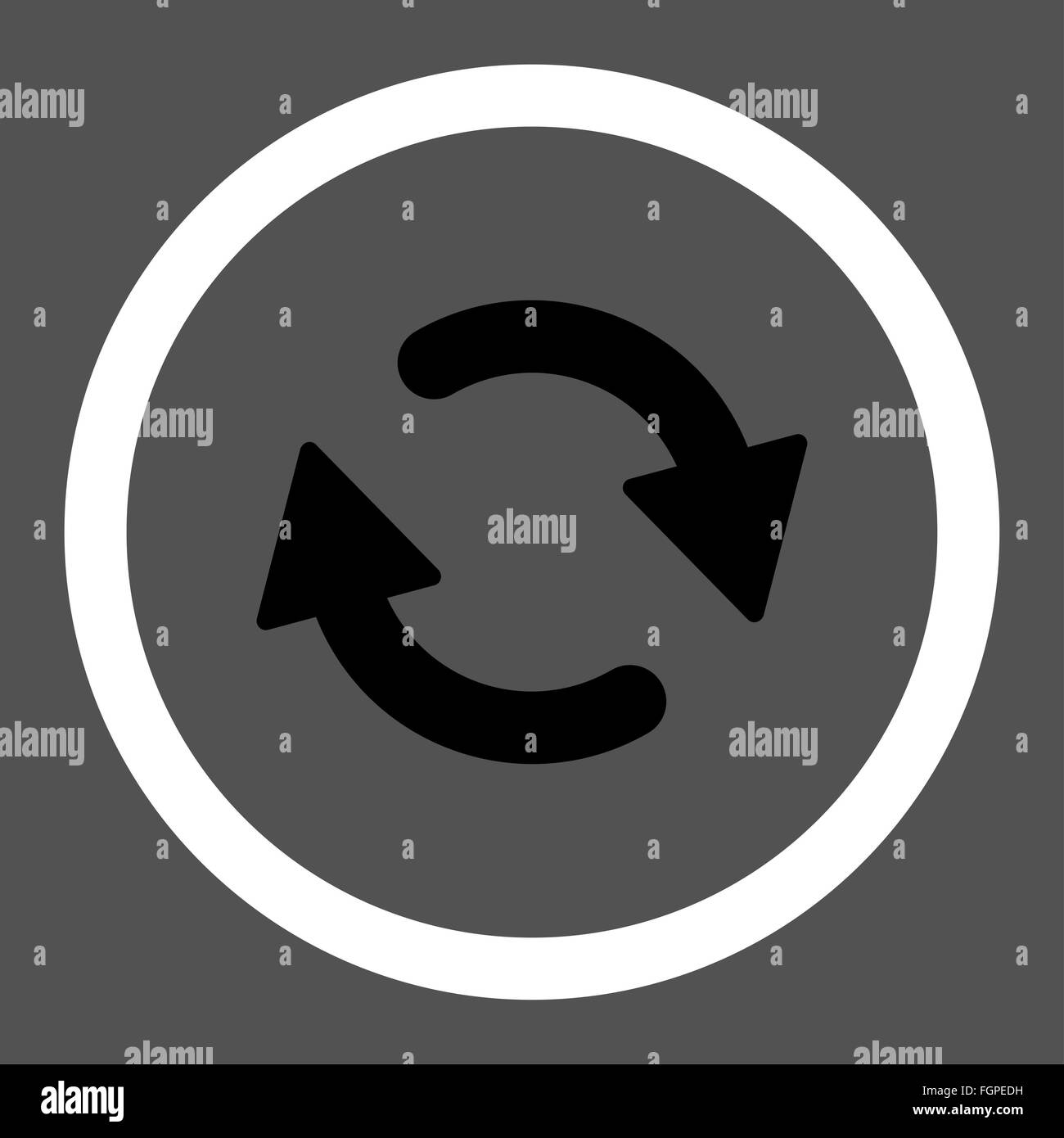 Refresh flat black and white colors rounded vector icon Stock Photo - Alamy