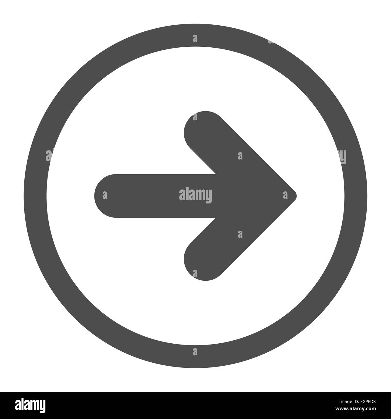 Arrow Right flat gray color rounded vector icon Stock Photo - Alamy