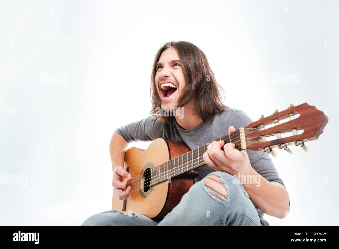 Man singer long hair hi-res stock photography and images - Alamy
