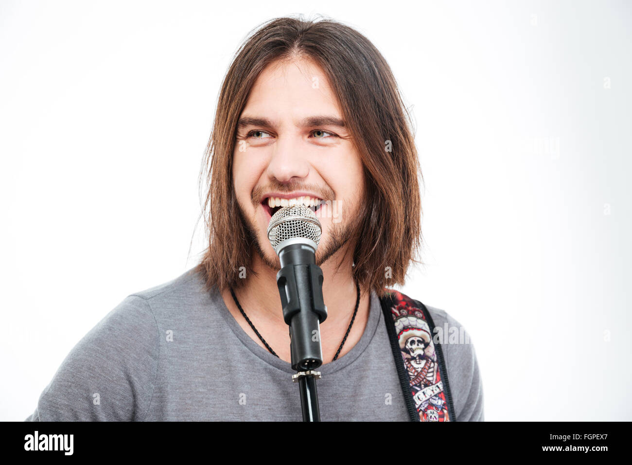 Man singer long hair hi-res stock photography and images - Alamy