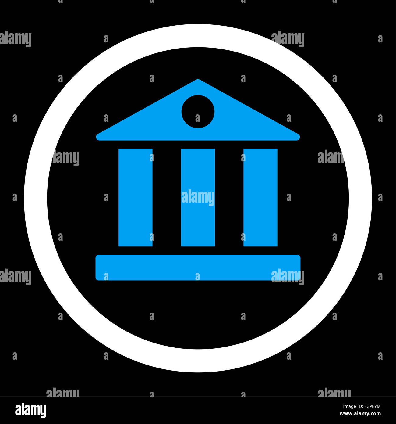 Bank flat blue and white colors rounded raster icon Stock Photo - Alamy