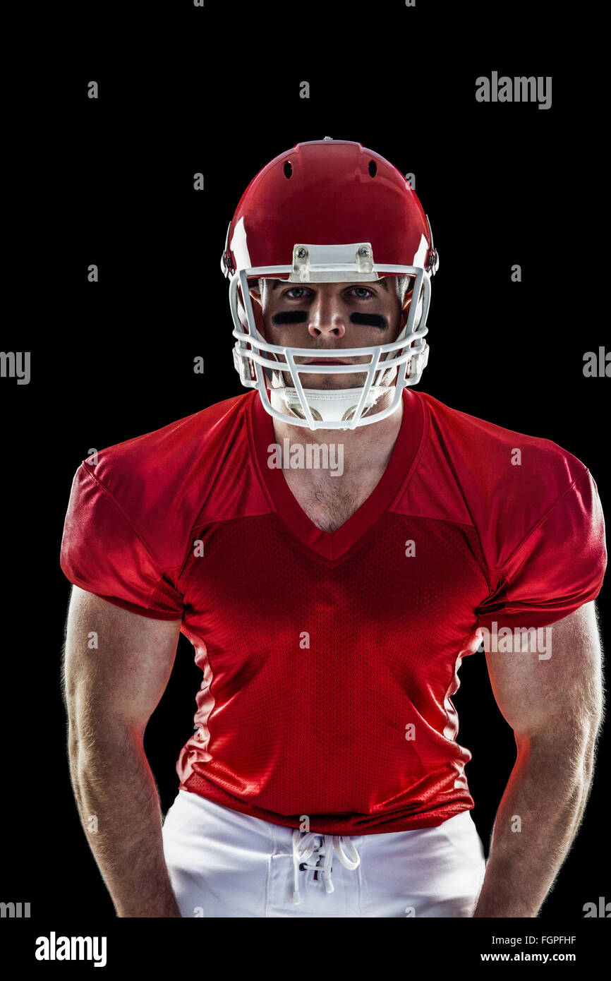 American football player looking at camera Stock Photo - Alamy