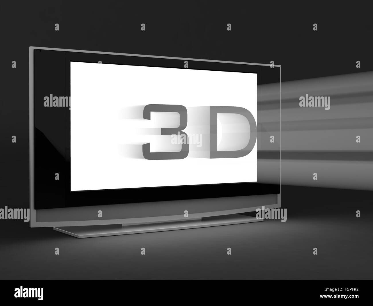 3d plasma lcd tv. 3d illustration over black backgrounds Stock Photo ...