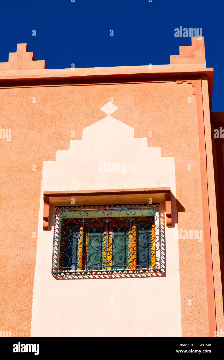 window in morocco africa and old construction wal brick historical ...