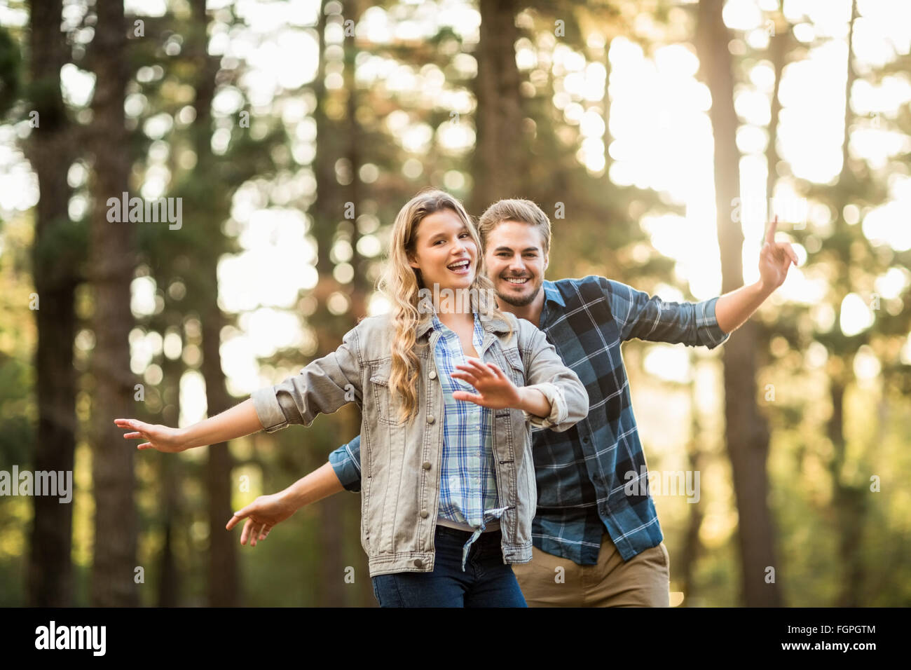 Smiling happy couple dancing Stock Photo - Alamy