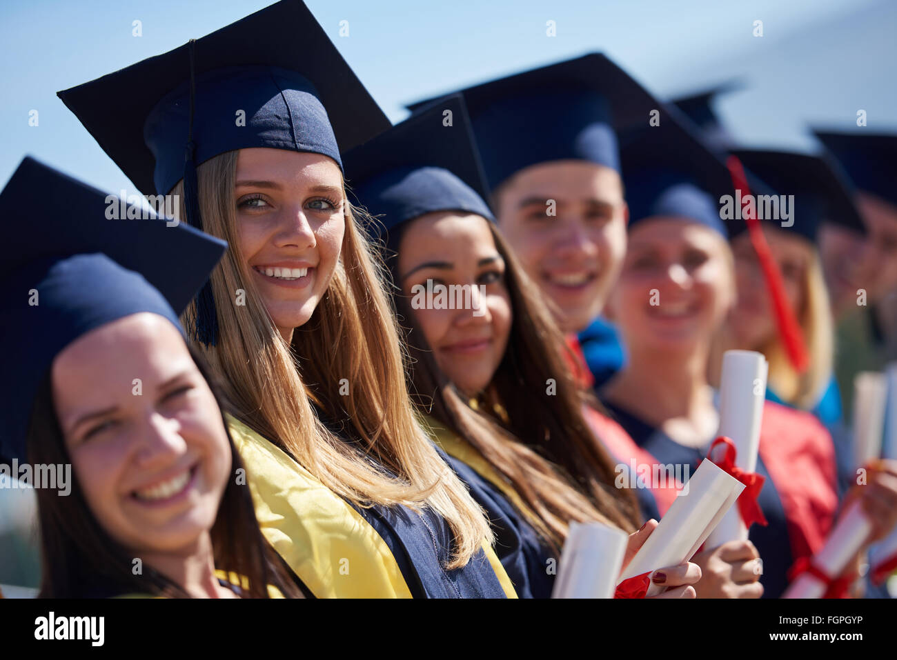 young graduates students group Stock Photo - Alamy